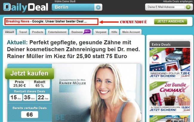 Achat groupé : Dailydeals racheté par Google Offers